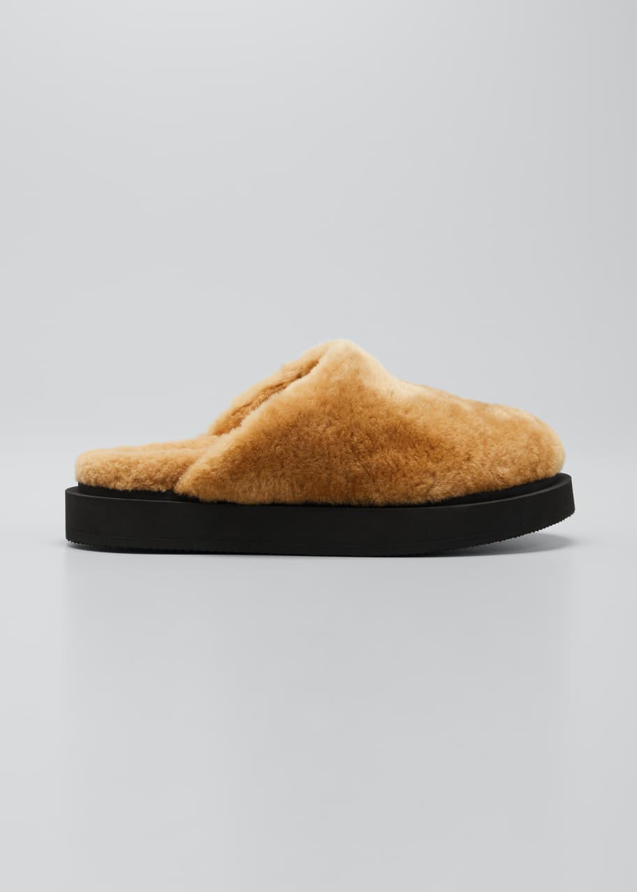 Giuseppe Zanotti Men's Furry Lamb Fur Mules - Bergdorf Goodman