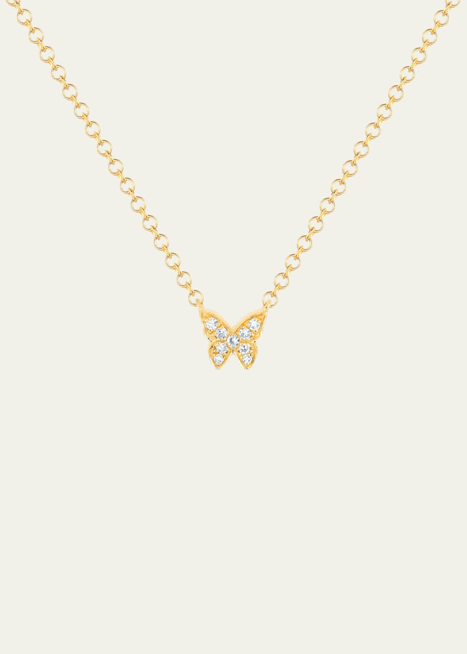 EF Collection Baby Diamond Butterfly Necklace - Bergdorf Goodman