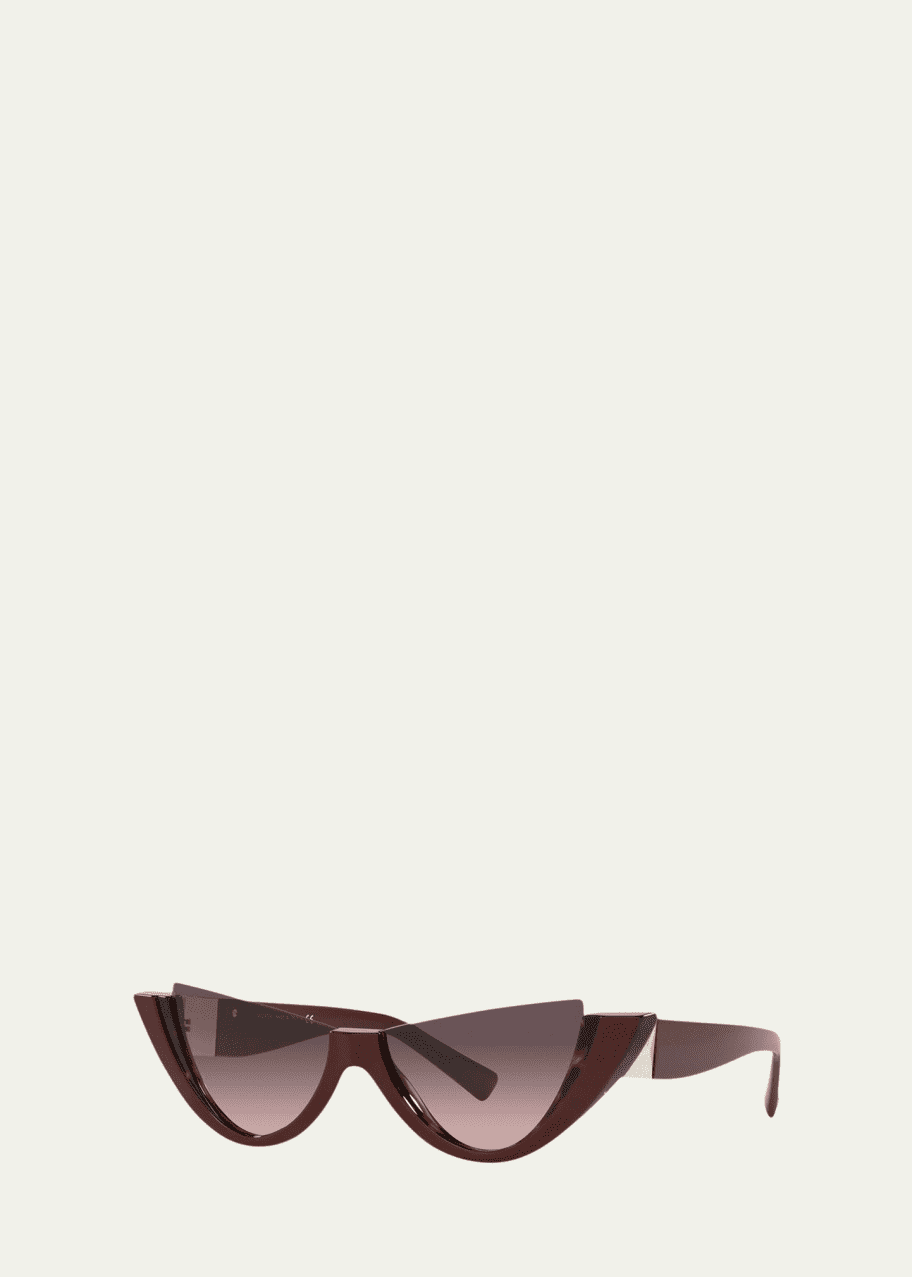 Valentino Garavani Dramatic Semi-Rimless Acetate Cat-Eye Sunglasses ...