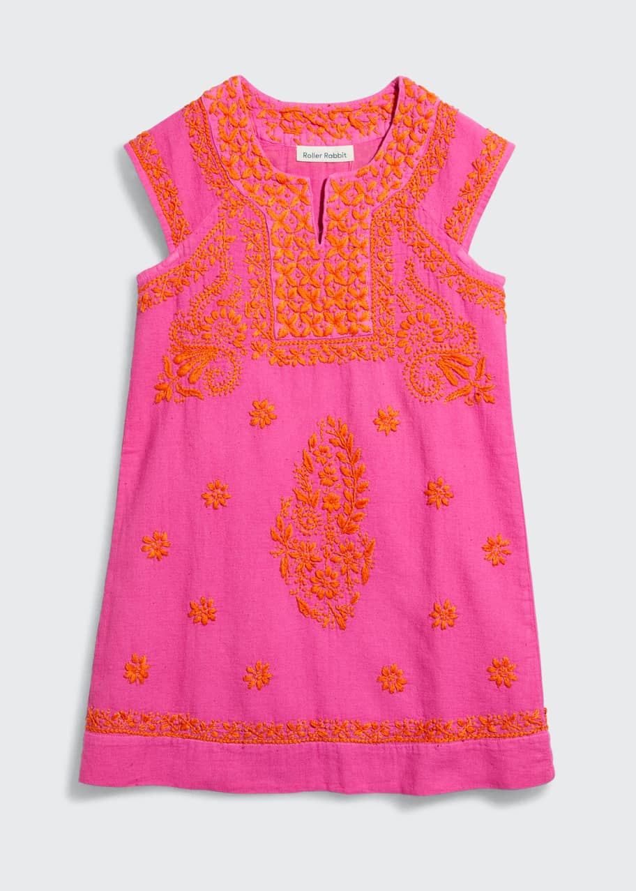 Roller Rabbit Girl's Faith Floral Embroidered Dress, Size 12M-14 ...