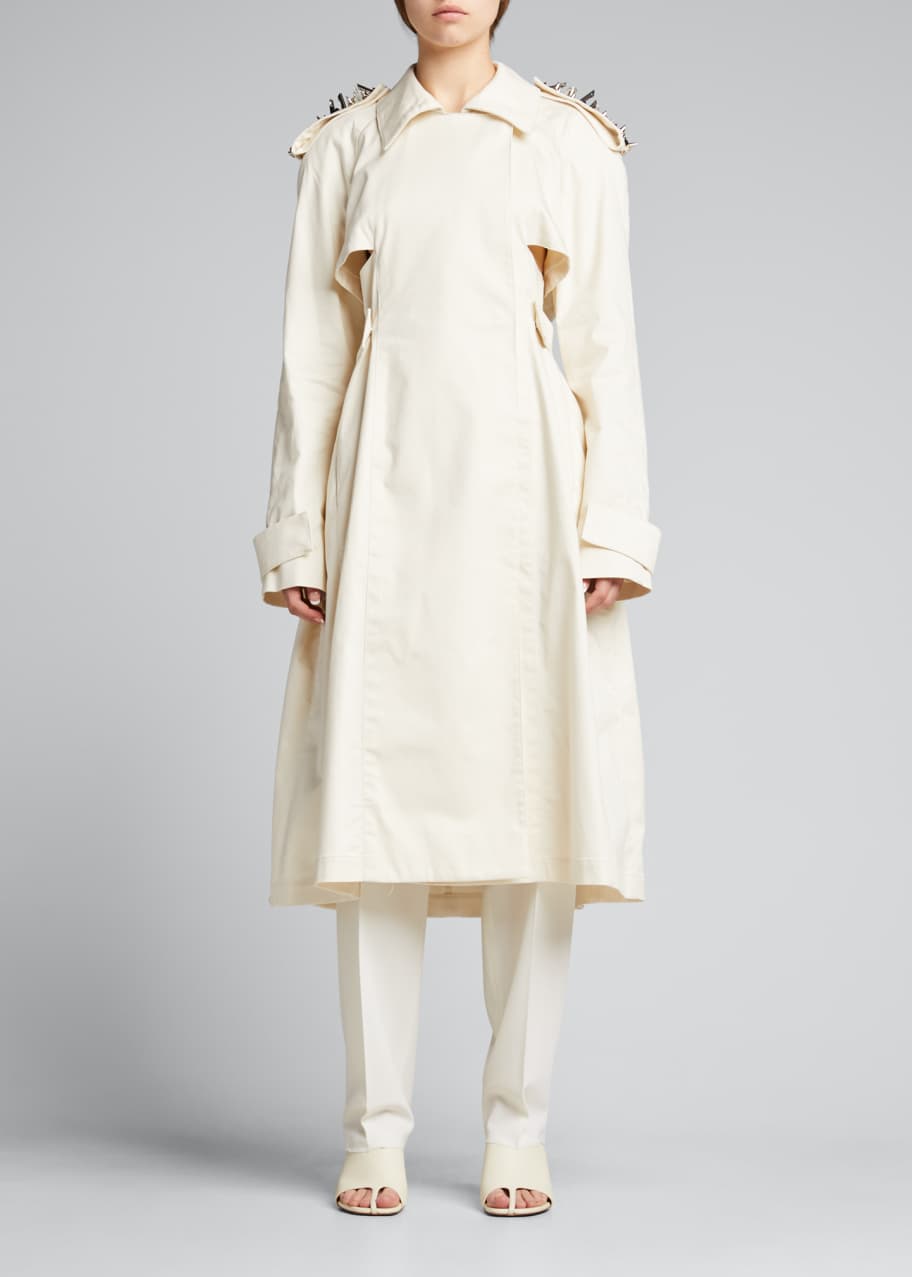 Givenchy Studded Epaulet Cutout Trench Coat - Bergdorf Goodman