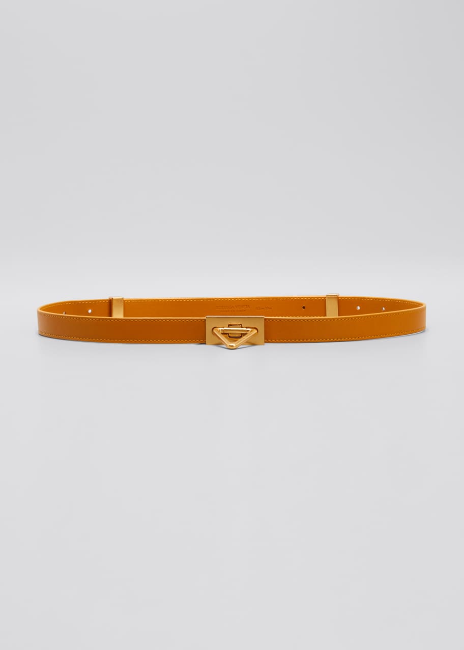 Bottega Veneta Triangle Turn-Lock Leather Buckle Belt - Bergdorf Goodman