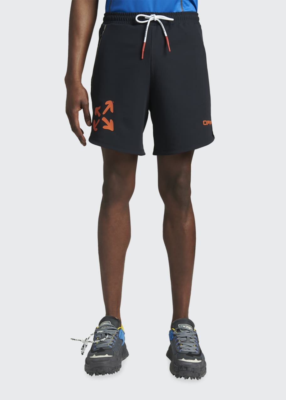 Off-White Men's Arrow Contrast-Trim Running Shorts - Bergdorf Goodman