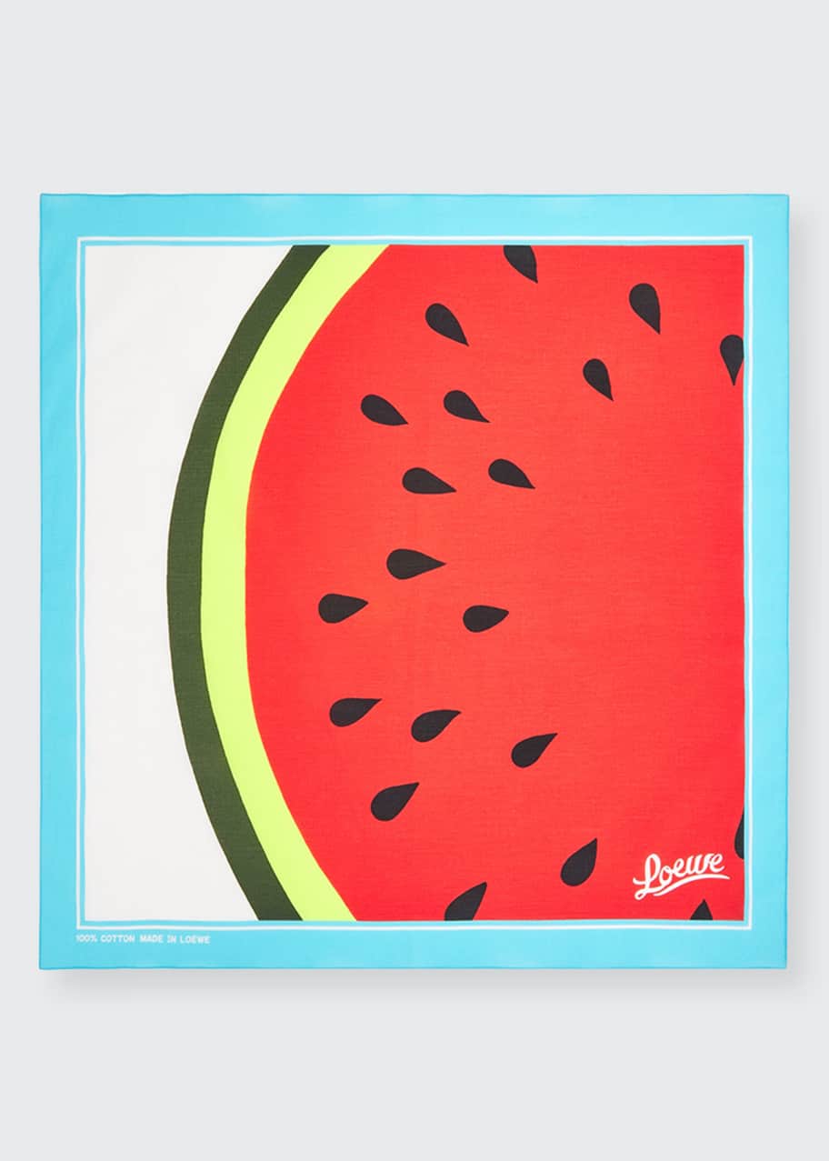 Loewe Watermelon-Print Bandana Scarf - Bergdorf Goodman