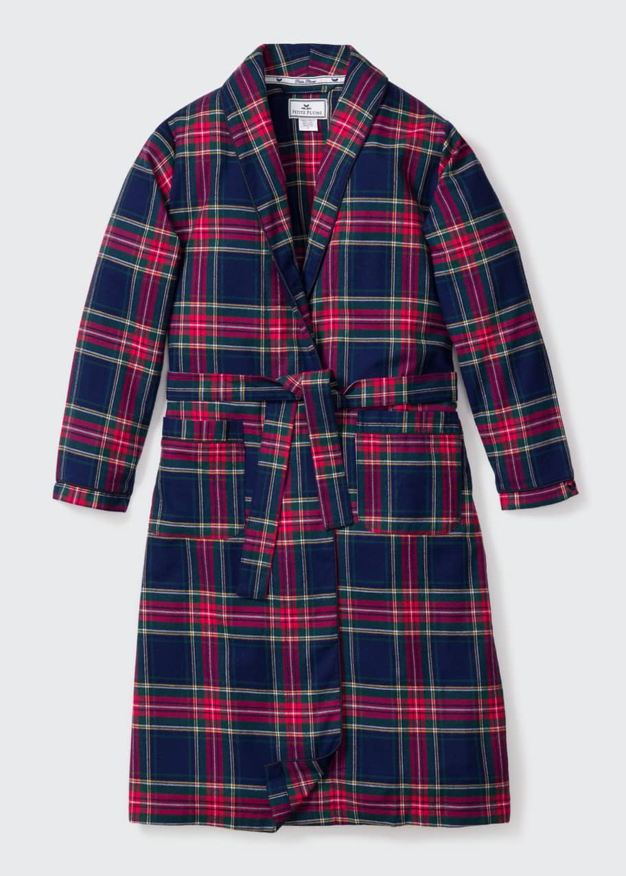 Petite Plume Kid's Windsor Tartan Plaid Robe, Size 6M-14 - Bergdorf Goodman