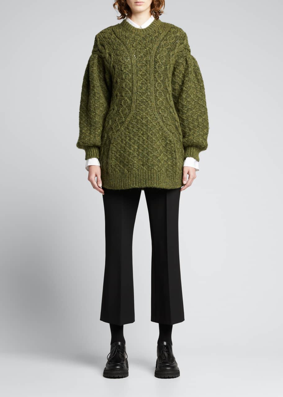 Simone Rocha Signature-Sleeve Cable-Knit Sweater - Bergdorf Goodman