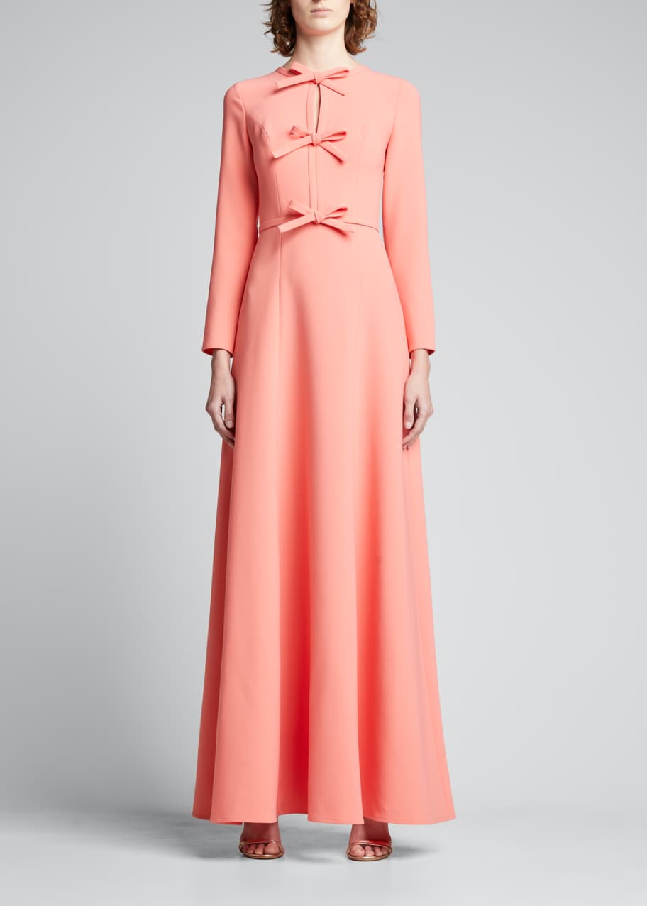 Carolina Herrera Triple Bow Keyhole Gown - Bergdorf Goodman