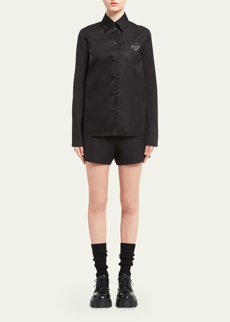 Prada Popeline Re-Nylon Button-Up Shirt - Bergdorf Goodman