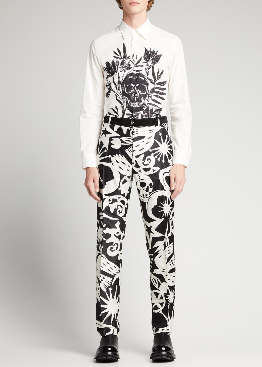 McQueen Men's Papercut Graphic Trousers - Bergdorf Goodman