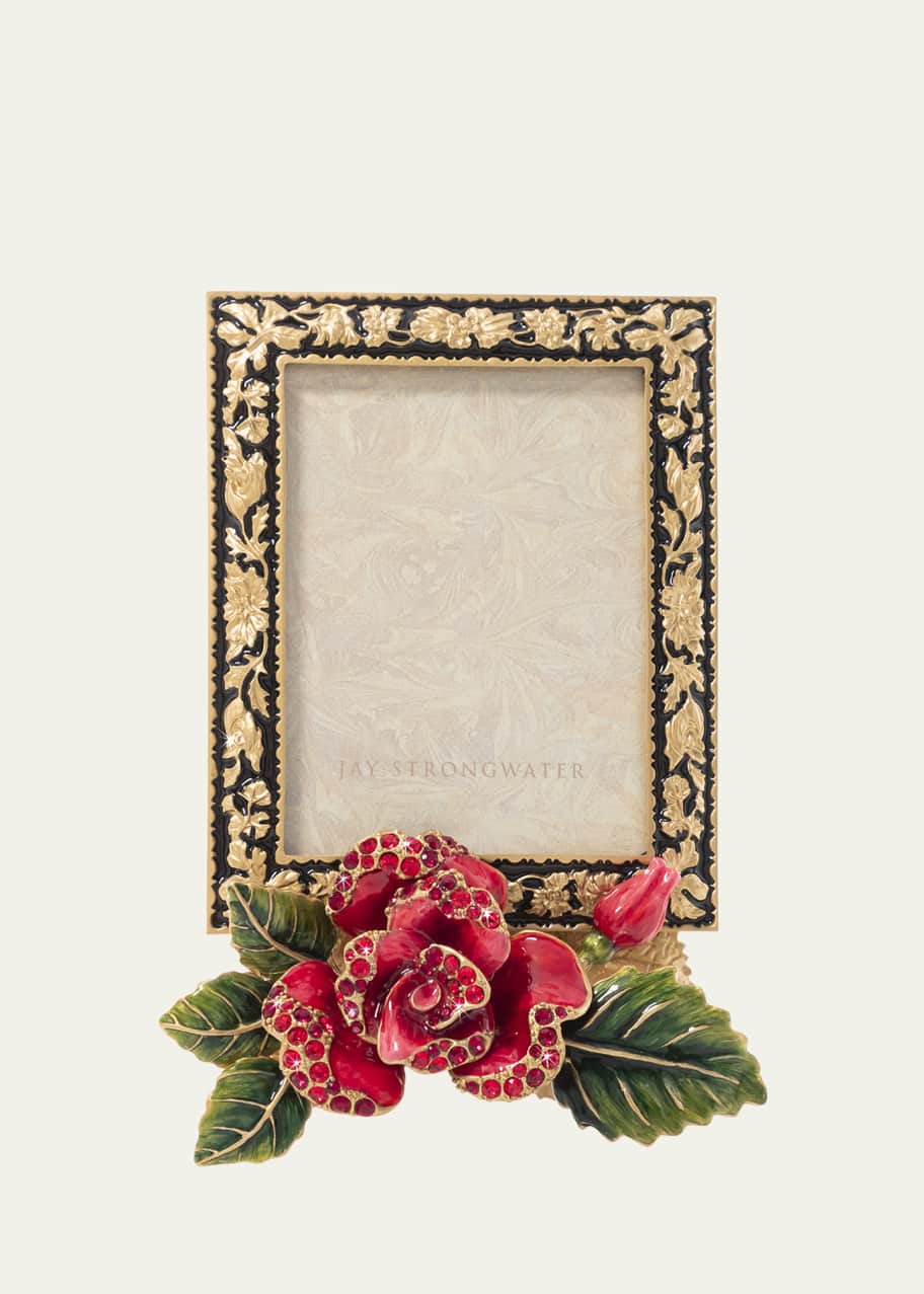 Jay Strongwater Night Bloom Rose Frame, 3" x 4" - Bergdorf Goodman