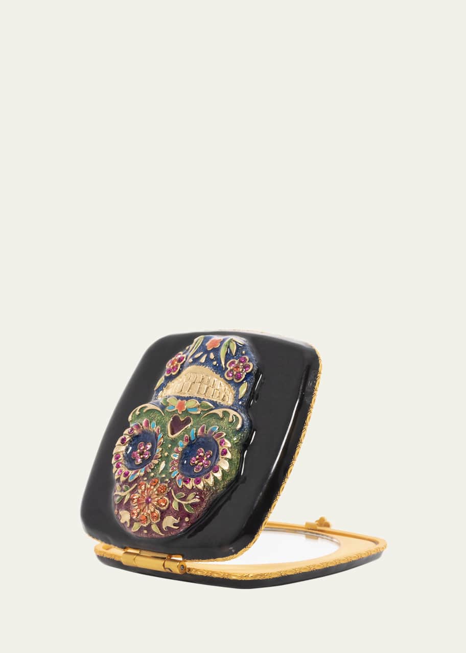 Jay Strongwater Sugar Skull Compact Mirror - Bergdorf Goodman