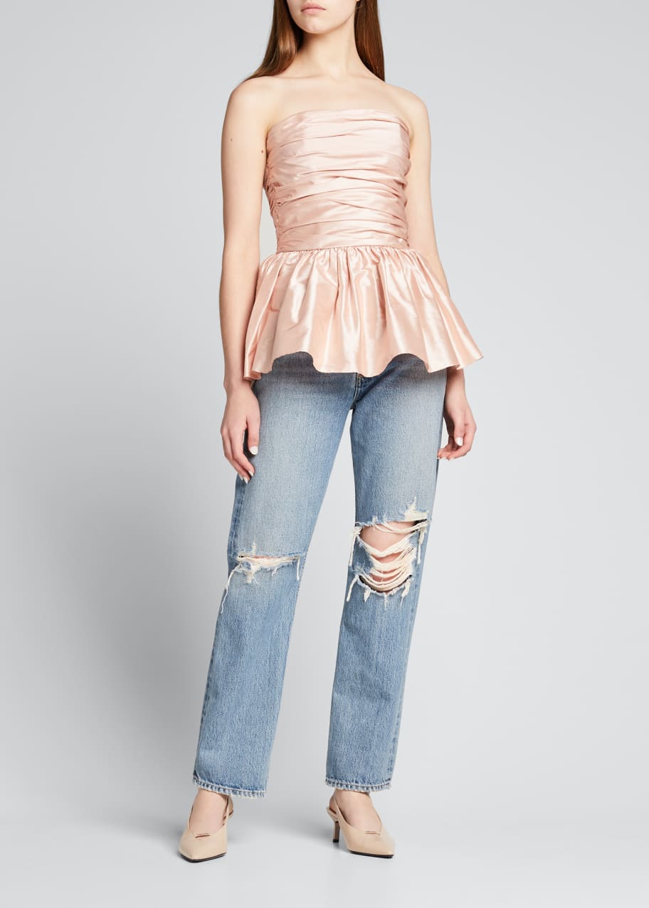 Rozie Corsets Strapless Ruffle Peplum Top - Bergdorf Goodman