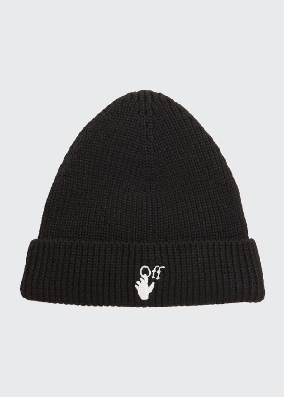 Off-White Men's Hand-Off Ribbed Wool Beanie - Bergdorf Goodman
