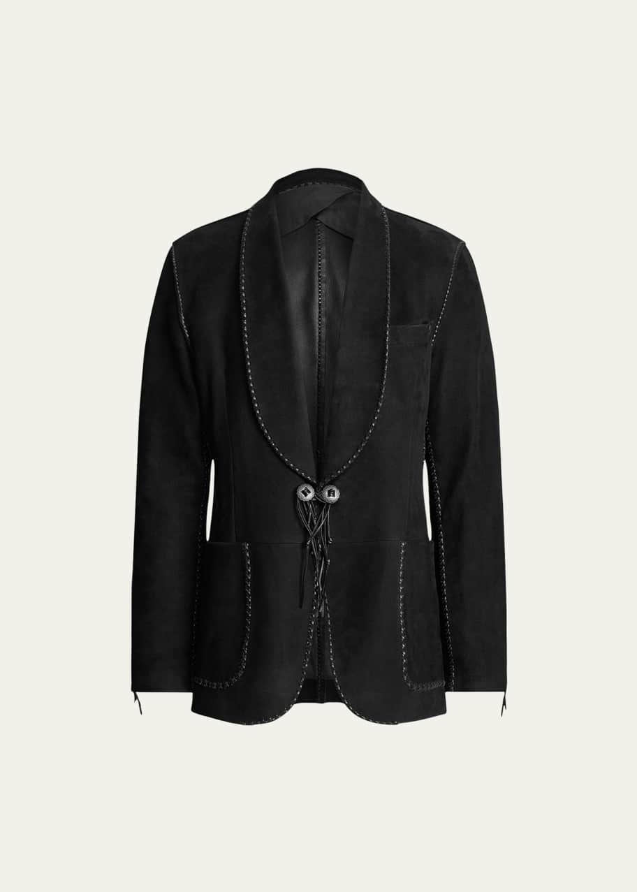 Ralph Lauren Purple Label Men's Topstitched Suede Western Jacket ...