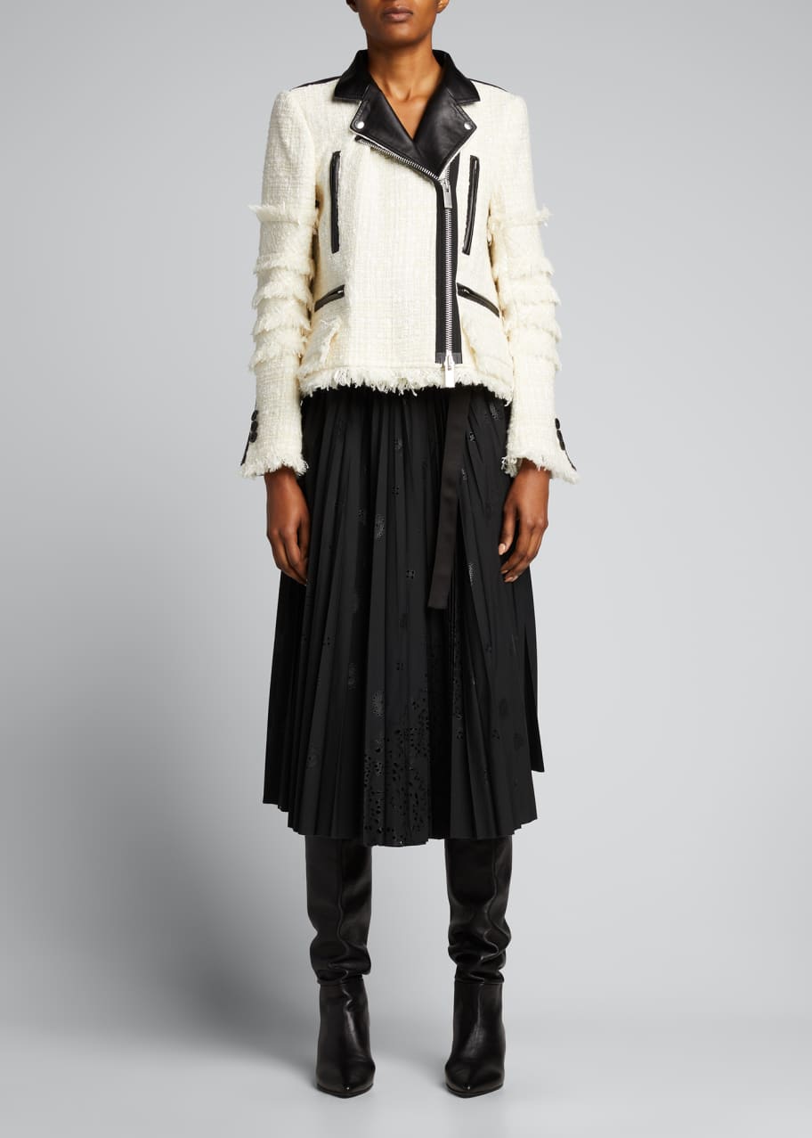 SACAI Padded Tweed Biker Jacket - Bergdorf Goodman