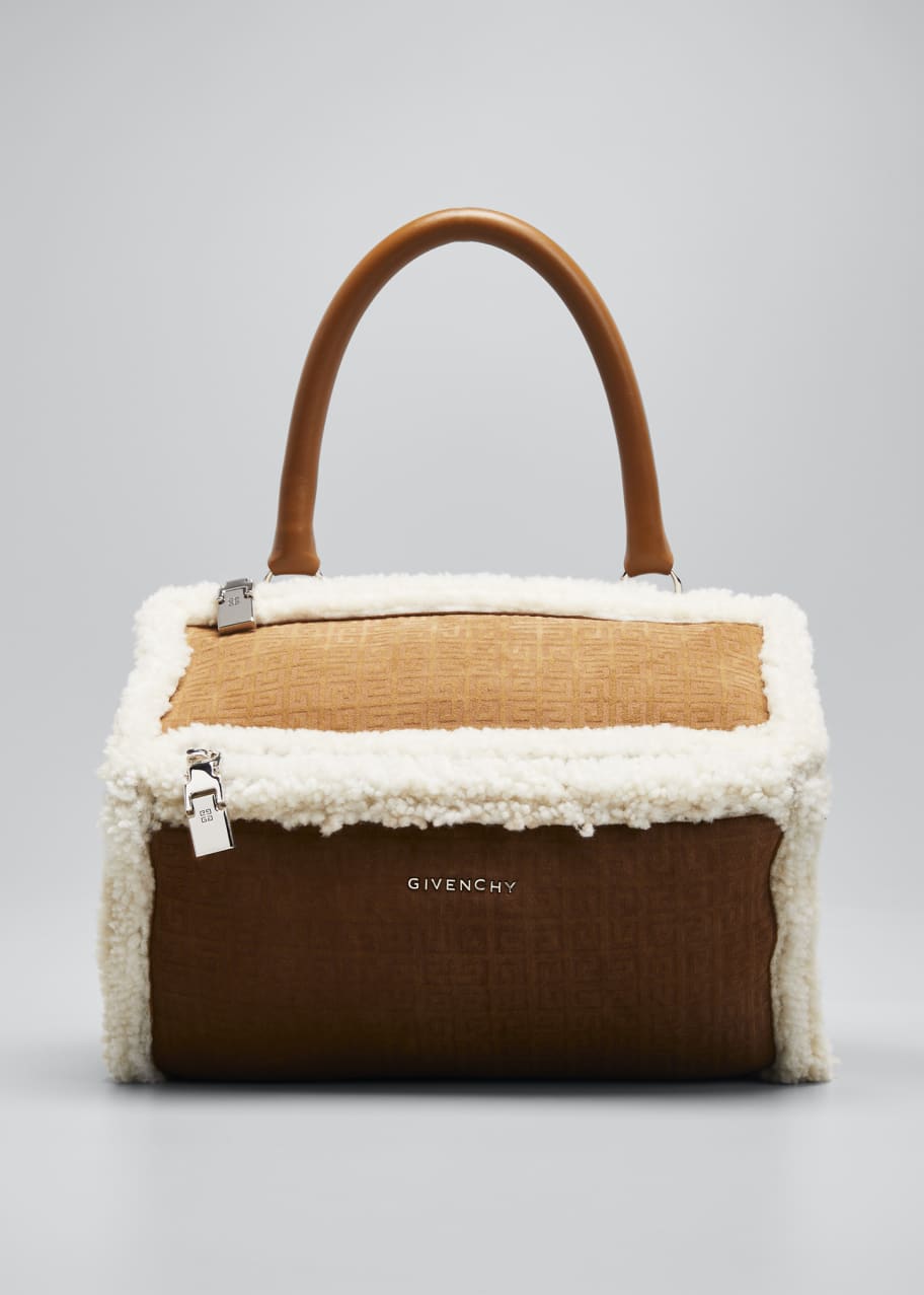 Givenchy Small Pandora Top-Handle Bag in Suede and Lamb Shearling ...