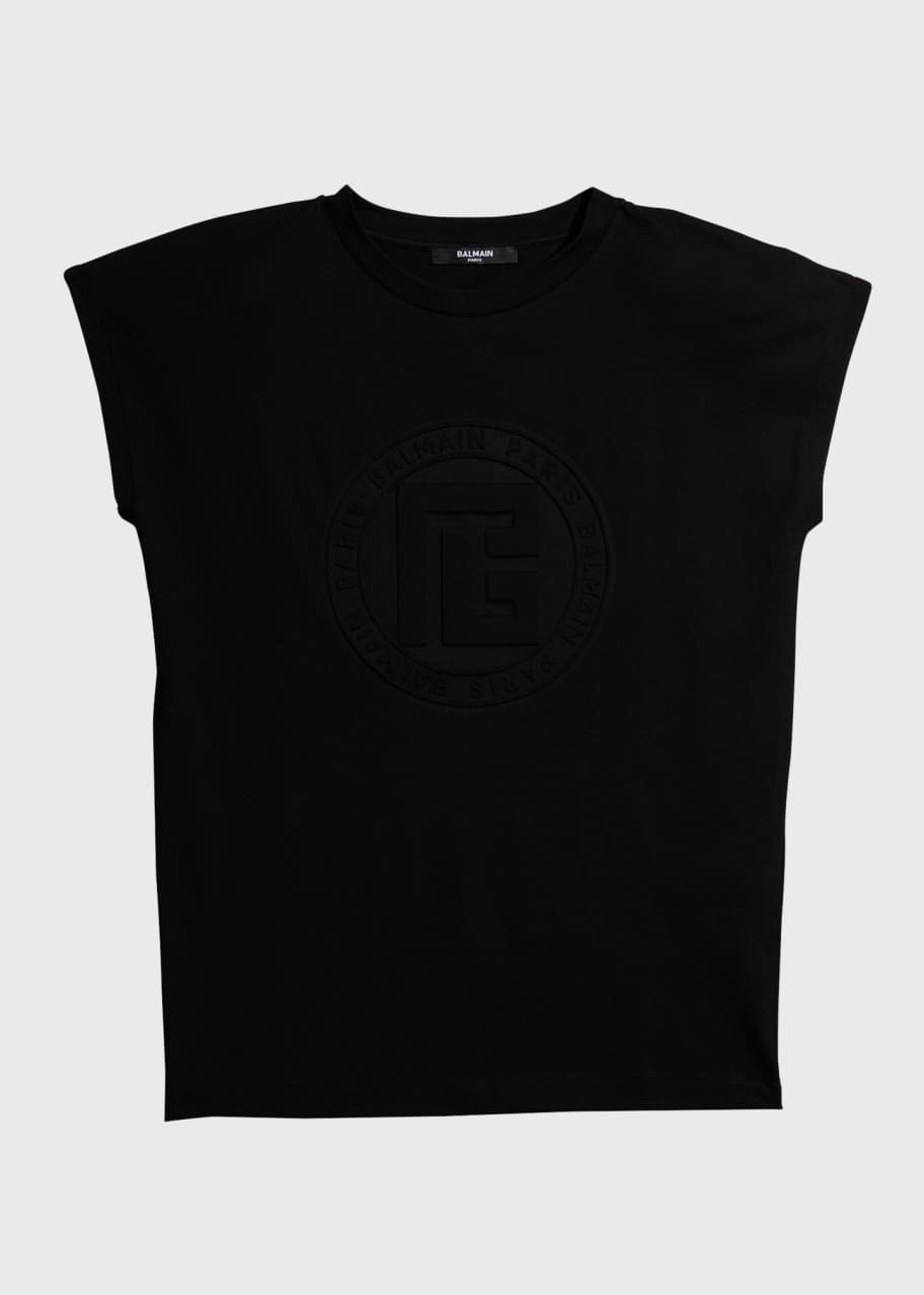 Balmain Girl's Tonal Embossed Logo Shirtdress, Size 12-16 - Bergdorf ...