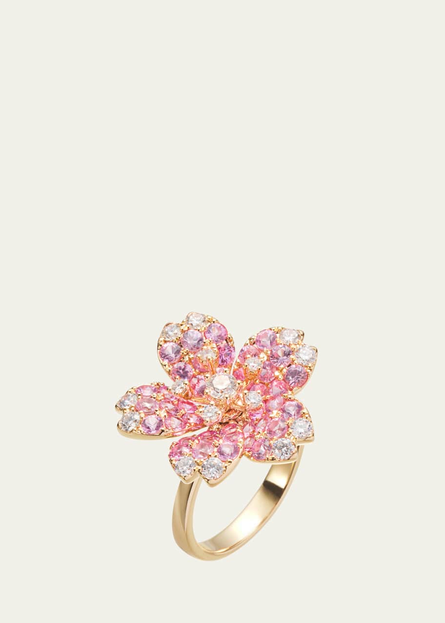 Mio Harutaka Diamond and Pink Sapphire Sakura Ring - Bergdorf Goodman