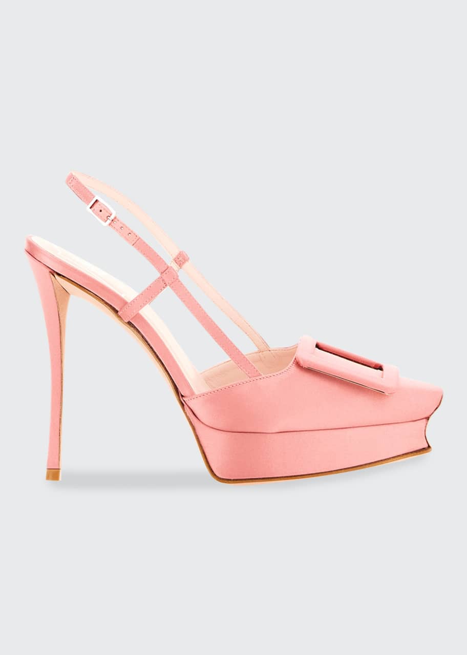 Roger Vivier 120mm Pointed-Toe Satin Platform Slingback Pumps ...