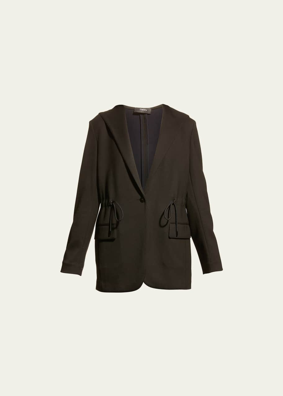 Theory Hooded Drape Double-Knit Jacket - Bergdorf Goodman