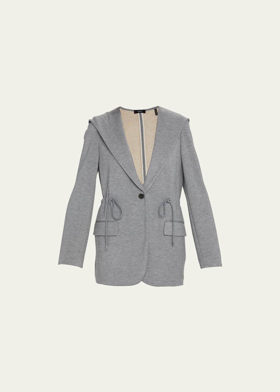 Theory Hooded Drape Double-Knit Jacket - Bergdorf Goodman