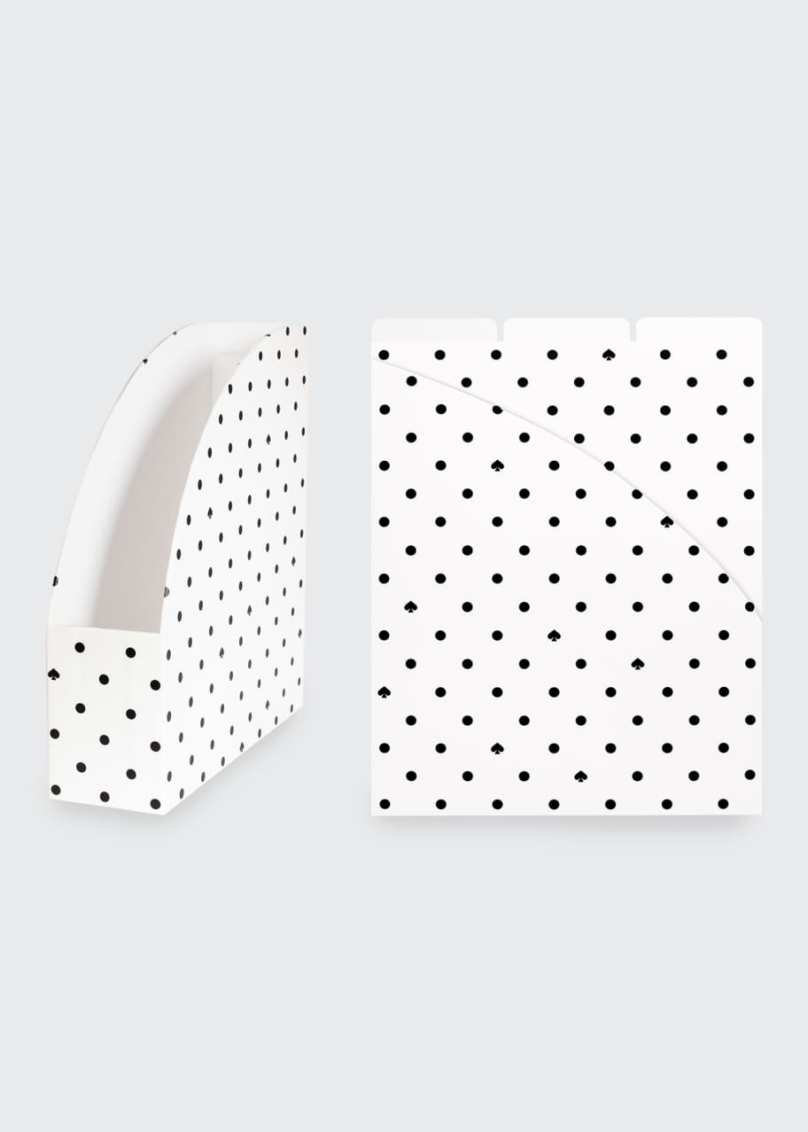 kate spade new york Black Spade Dot Desk Organization Set - Bergdorf ...