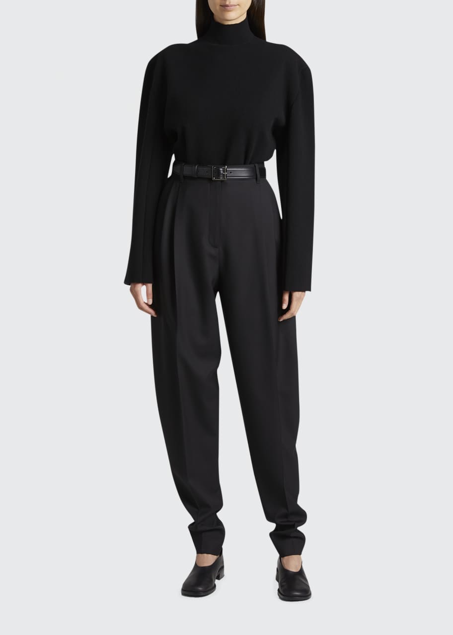 THE ROW Malu Tapered-Leg Wool Pants - Bergdorf Goodman