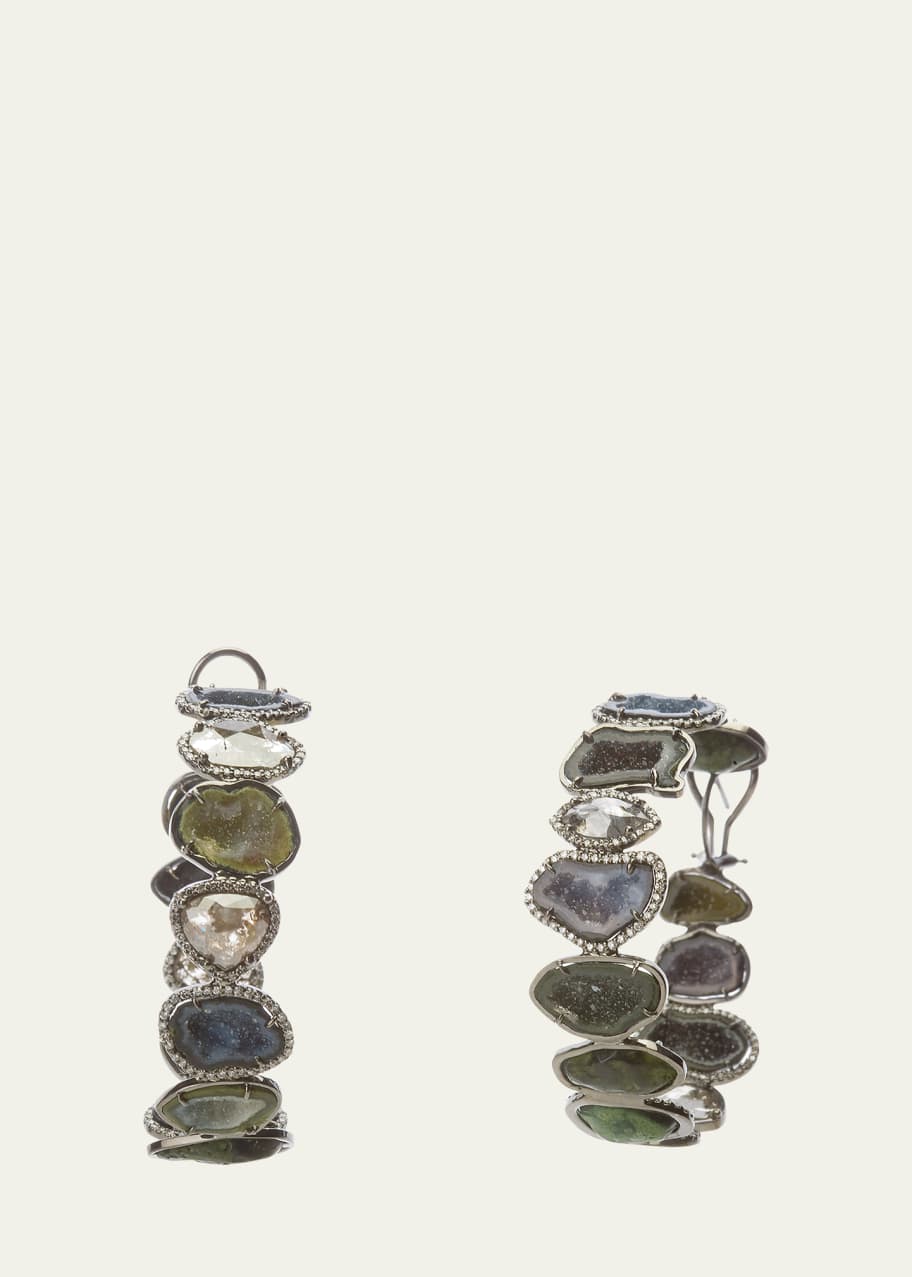 Kimberly McDonald Black Rhodium Geode Diamond Hoop Earrings - Bergdorf ...
