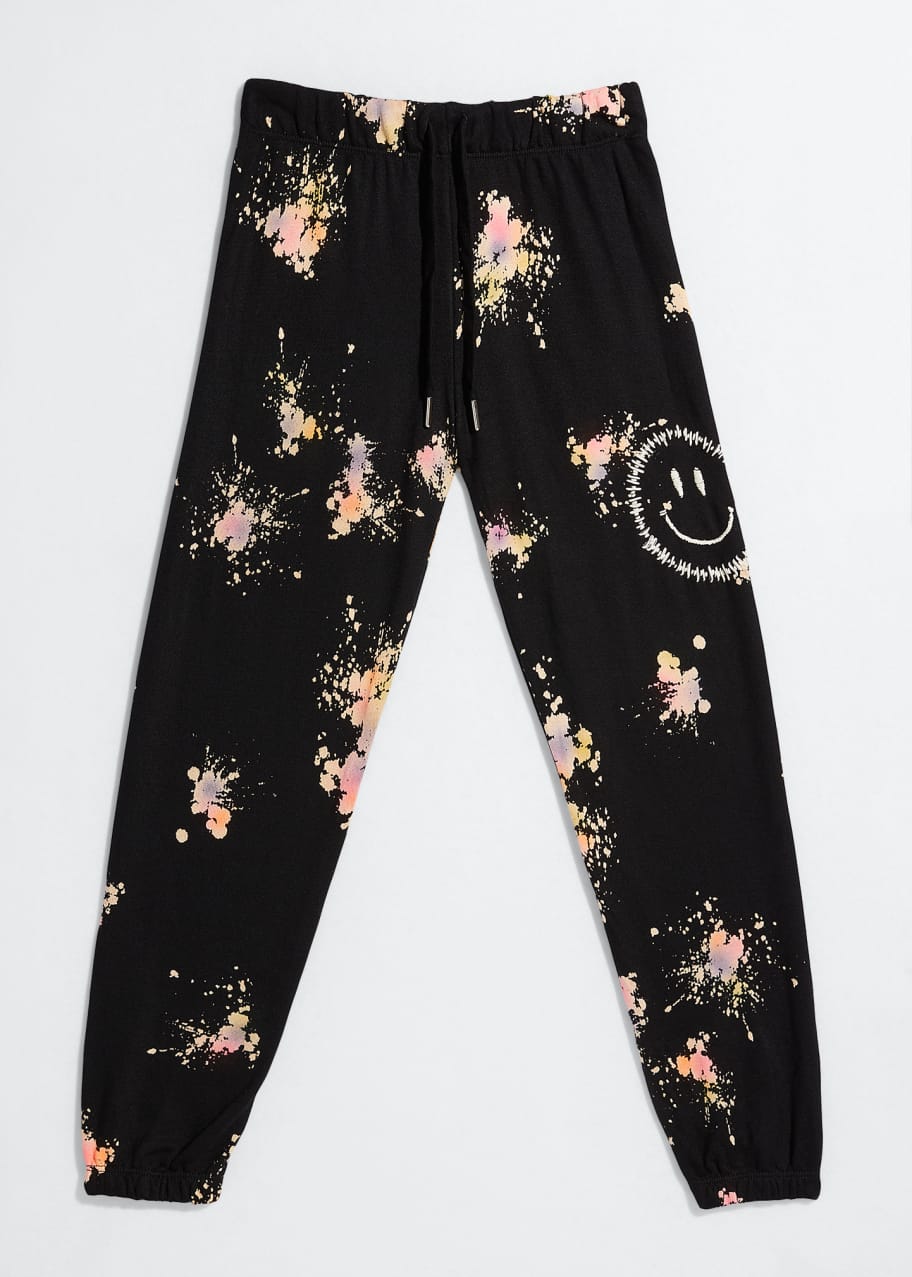 Flowers by Zoe Girl's Smiley Face Embroidered Jogger Pants, Size S-XL ...