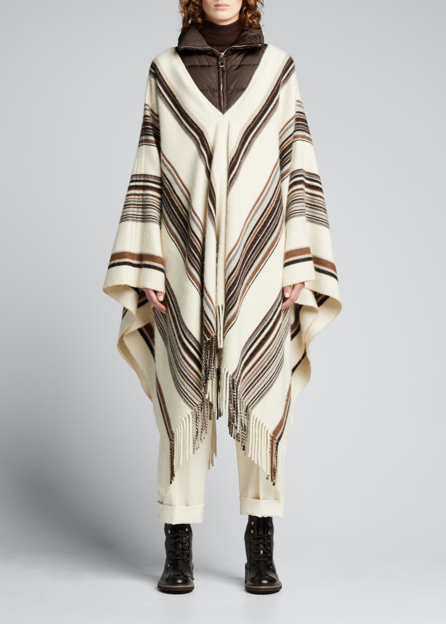 Chloe Mixed-Media Puffer Poncho - Bergdorf Goodman
