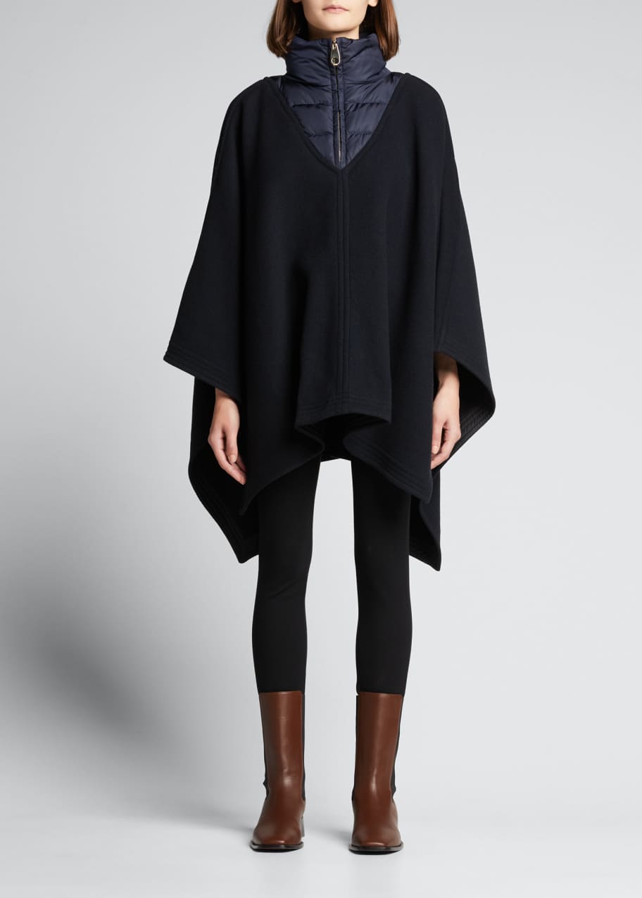 Chloe Short Wool-Blend Puffer Poncho - Bergdorf Goodman