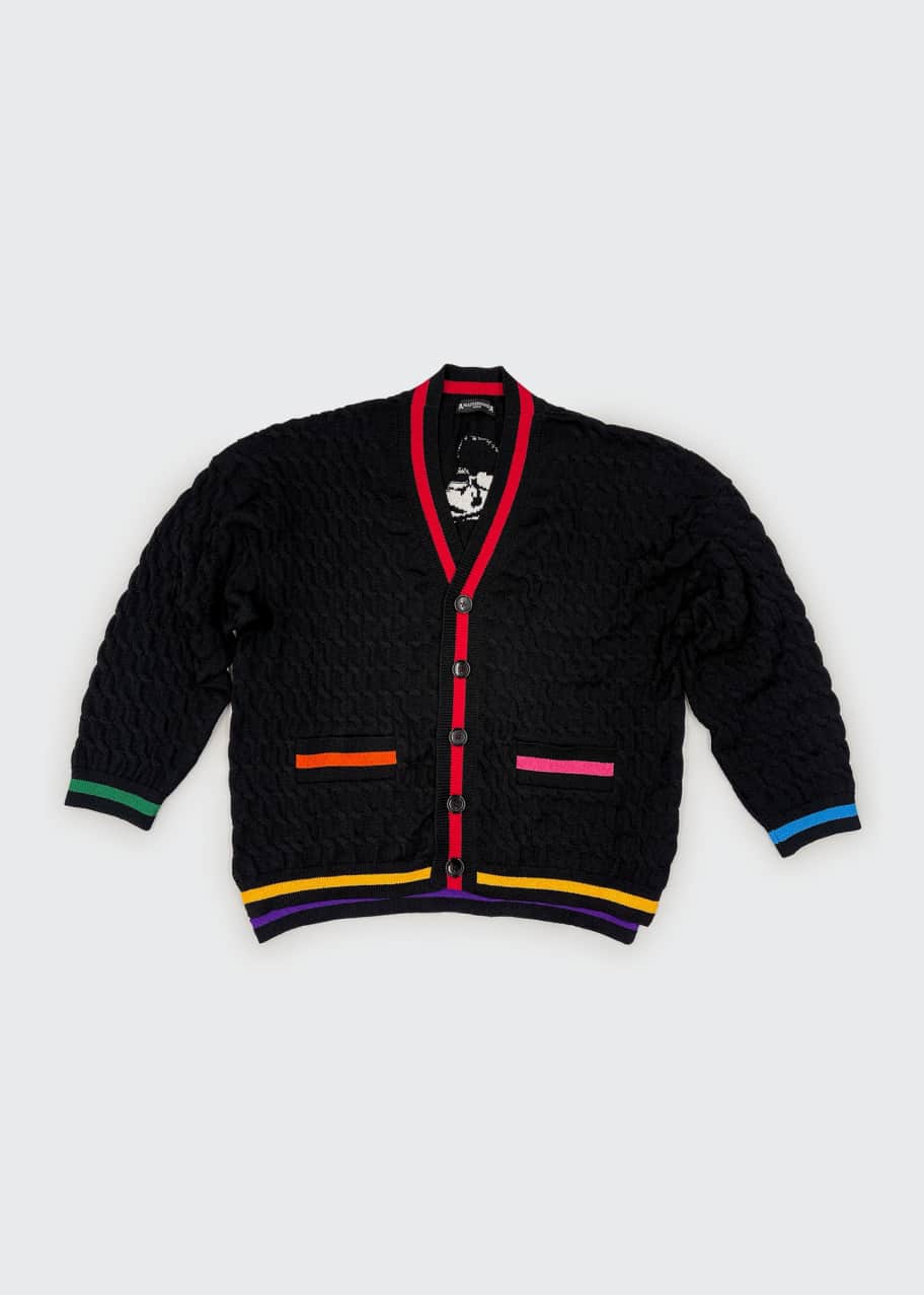 mastermind JAPAN Men's Knit Multicolor-Trim Cardigan Sweater - Bergdorf ...
