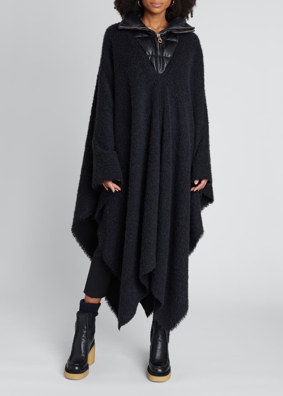 Chloe Long Alpaca-Blend Puffer Poncho - Bergdorf Goodman