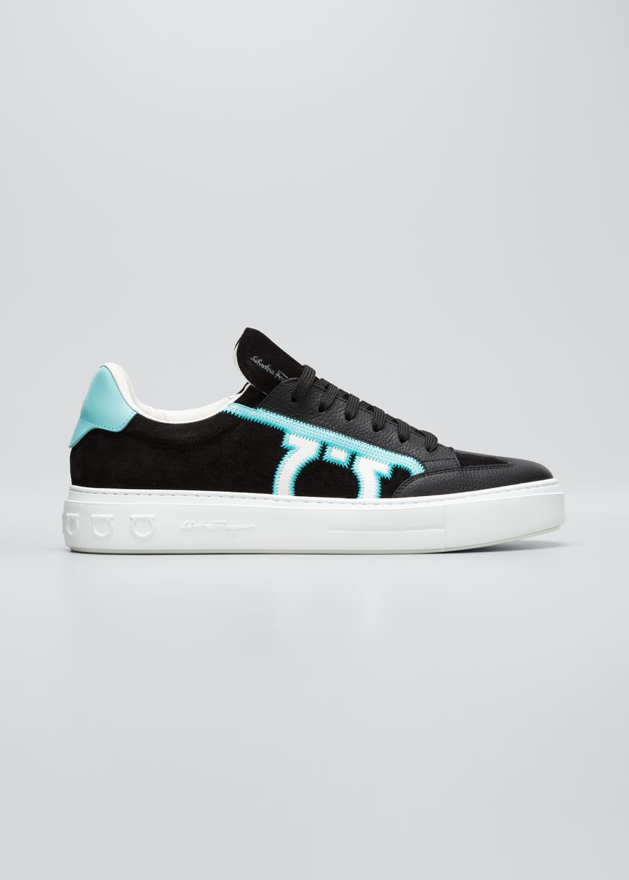 Ferragamo Men's Borg 5 Gancio Mix-Leather Low-Top Sneakers - Bergdorf ...