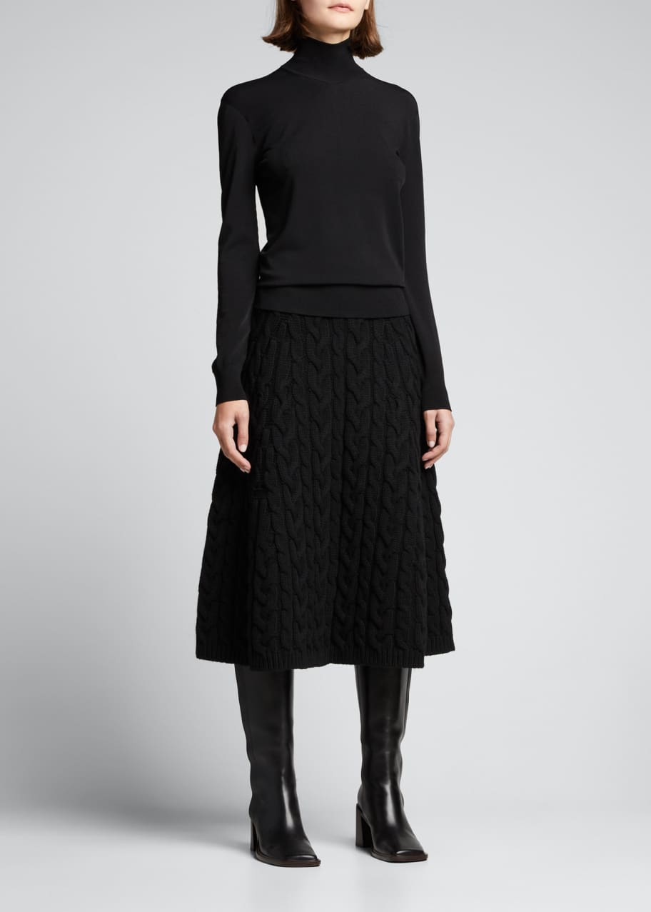 Brock Collection Tayla Cable-Knit Cashmere Midi Skirt - Bergdorf Goodman