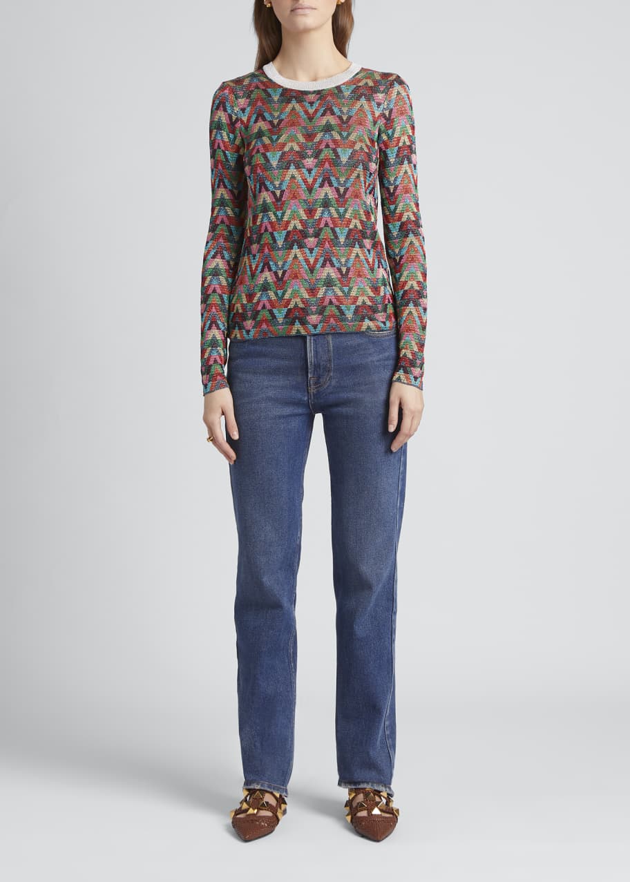 Valentino Garavani V-Print Viscose Sweater - Bergdorf Goodman