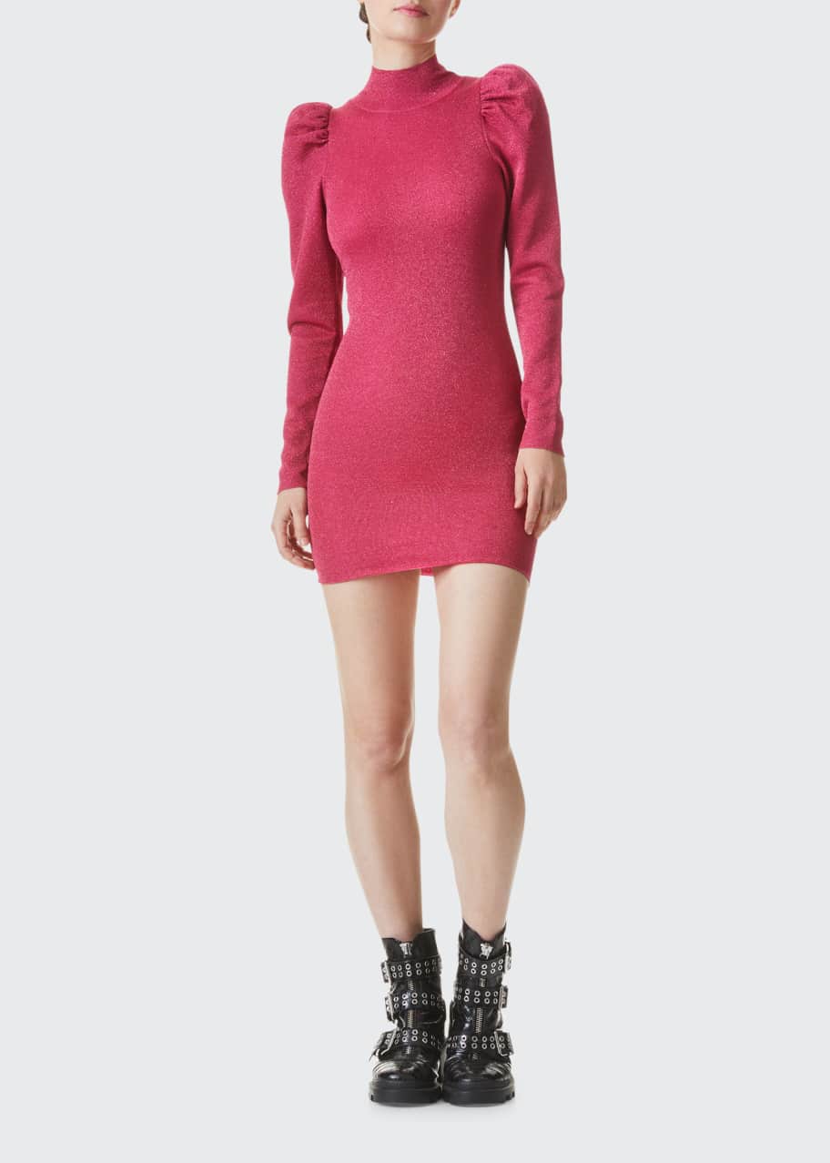 ALICE + OLIVIA Issa Turtleneck Puff-Sleeve Dress - Bergdorf Goodman