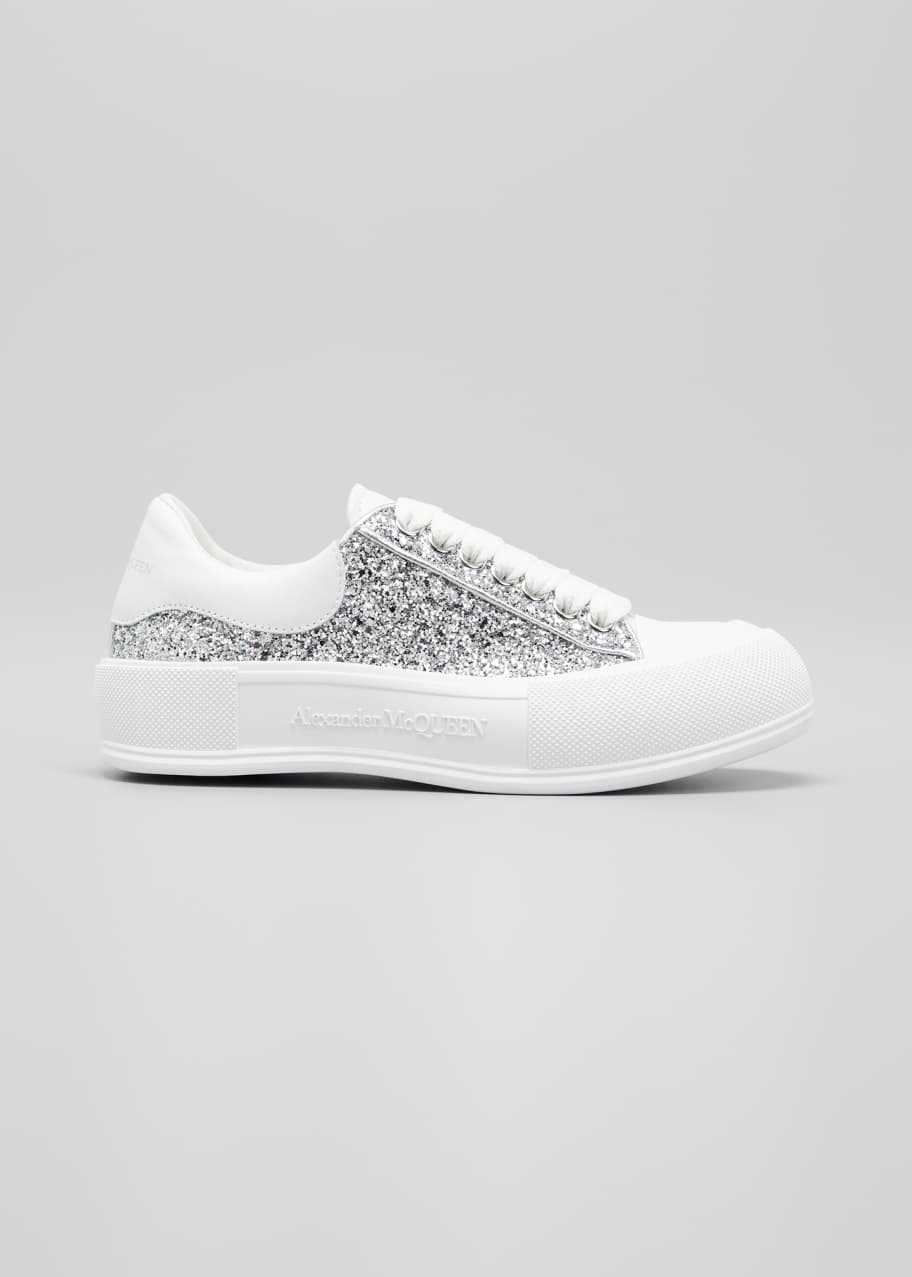 McQueen Deck Lace-Up Plimsoll Sneakers - Bergdorf Goodman