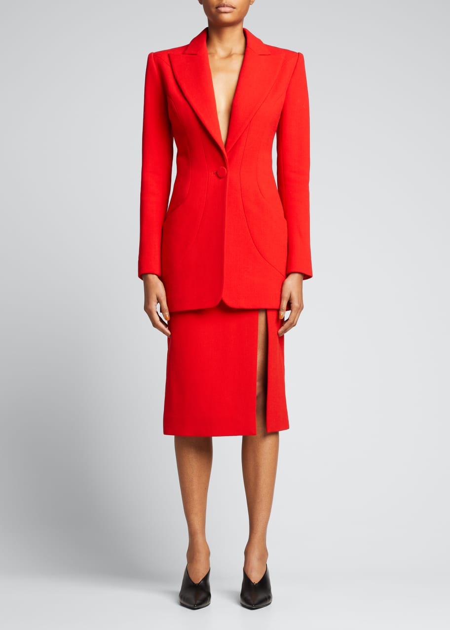 Sergio Hudson High-Slit Midi Skirt - Bergdorf Goodman Sergio Hudson High-Slit Midi Skirt - Bergdorf Goodman