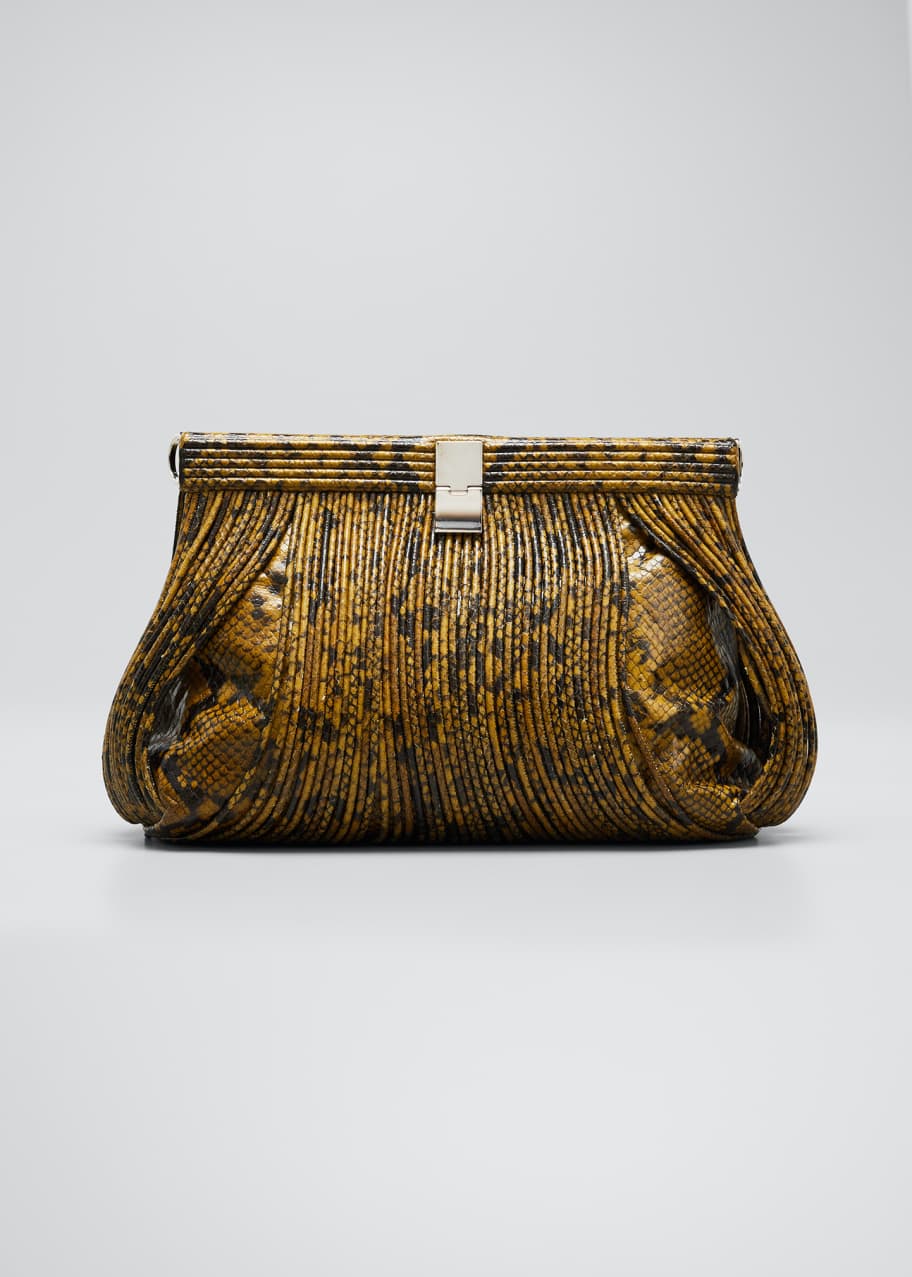 Proenza Schouler Snake-Print Rolo Frame Clutch Bag - Bergdorf Goodman