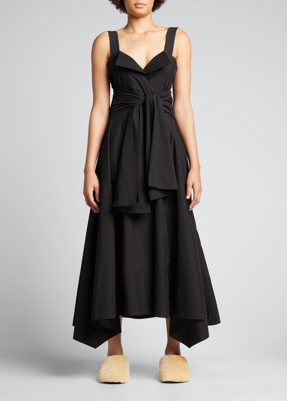 Proenza Schouler Poplin Seamed Belted Handkerchief Tank Dress ...