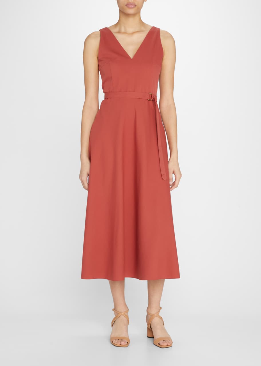 Akris punto D-Ring Belted V-Neck Midi Wrap Dress - Bergdorf Goodman