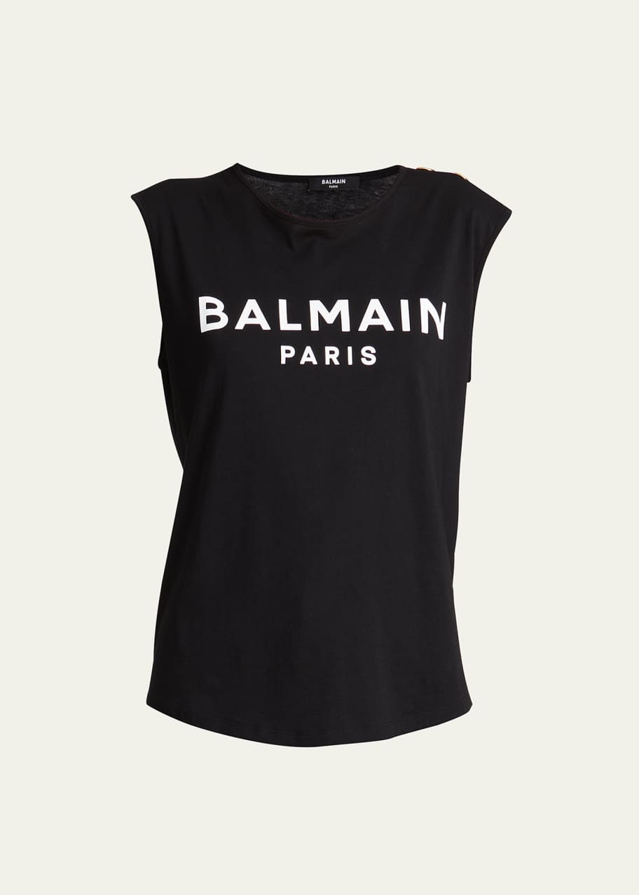 Balmain 3-Button Logo Tank Top - Bergdorf Goodman