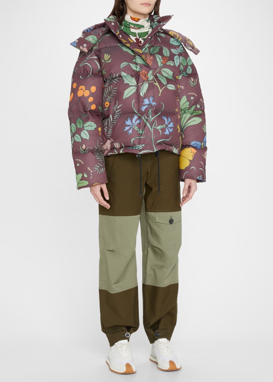 Loewe Herbarium Print Puffer Jacket w/ Removable Hood - Bergdorf Goodman