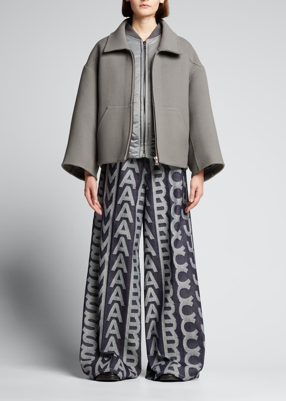 Marc Jacobs Double-Layer Cropped Zip Wool Jacket - Bergdorf Goodman