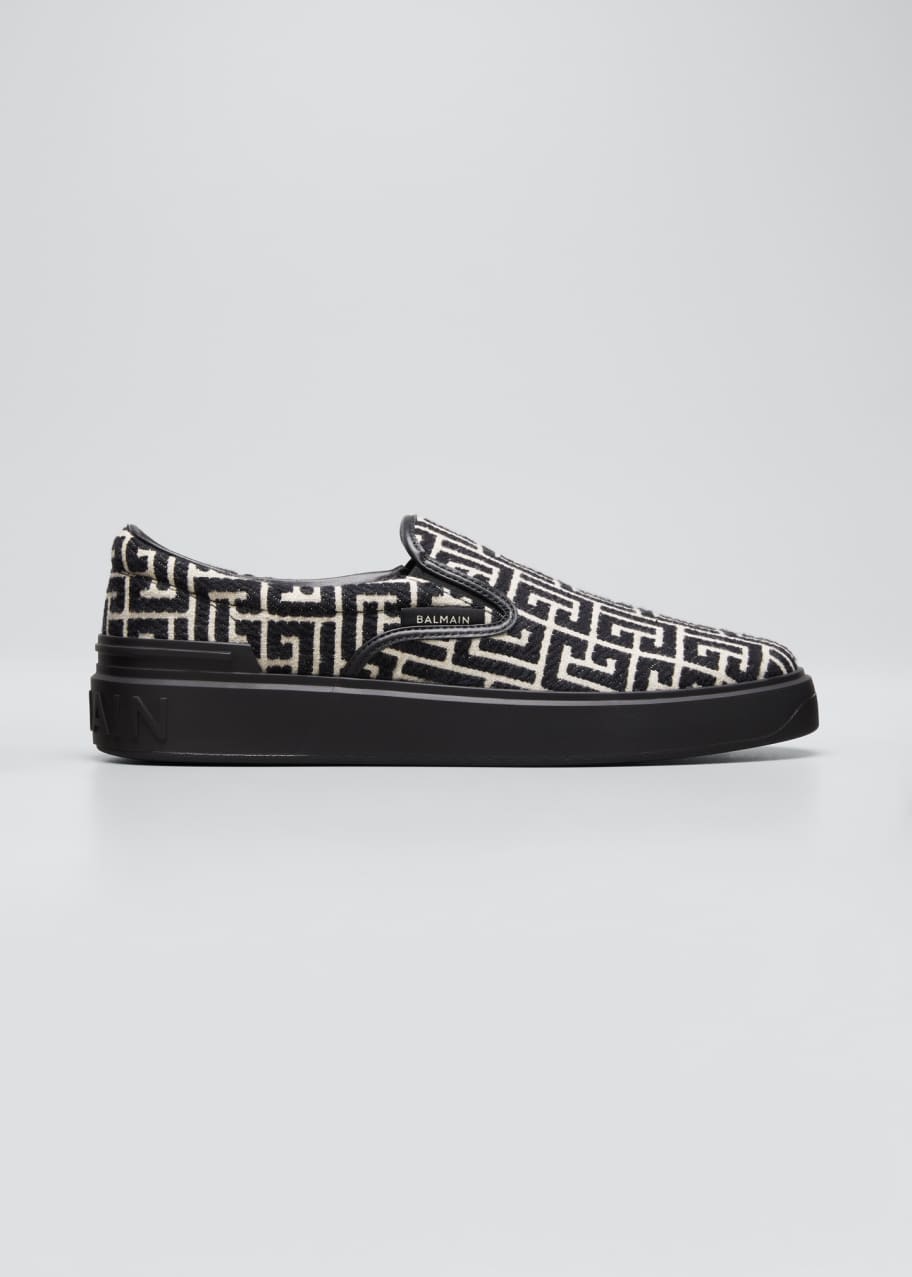 Balmain Men's B Court Monogram Jacquard Low-Top Sneakers - Bergdorf Goodman