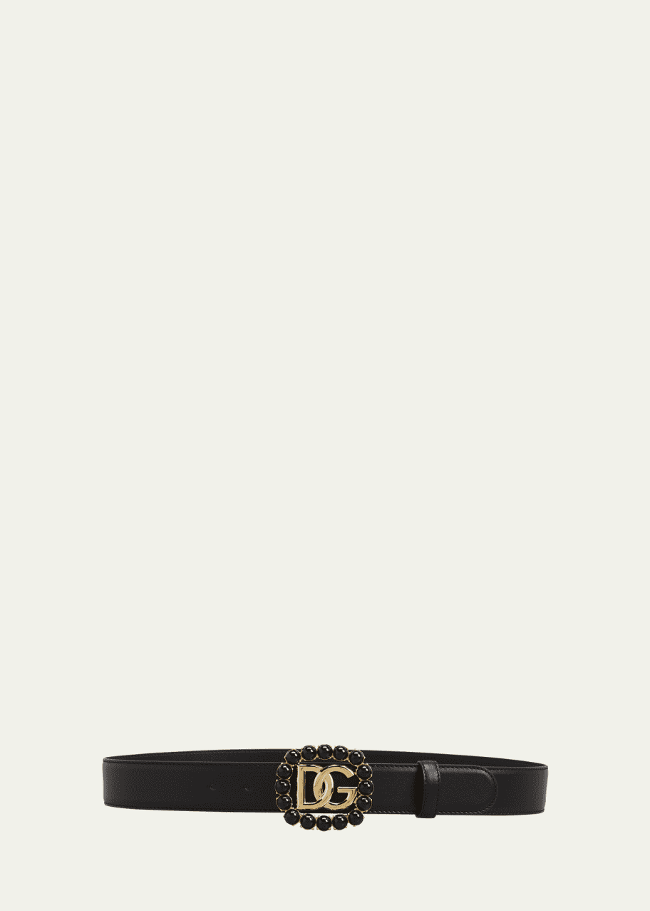 Dolce&Gabbana Interlocking DG Logo Glass Pearl Belt - Bergdorf Goodman
