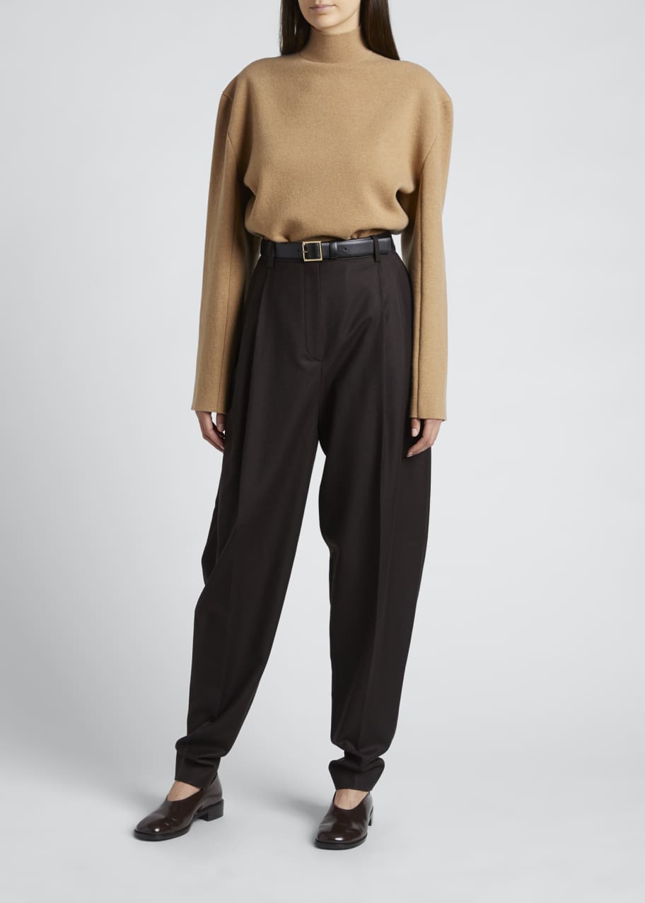 THE ROW Malu Pleated Tapered-Leg Pants - Bergdorf Goodman