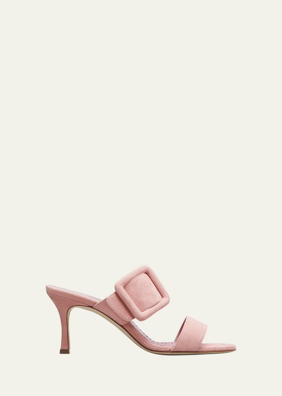 Manolo Blahnik Gable 70mm Suede Sandals - Bergdorf Goodman