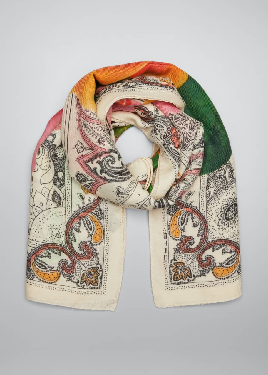 Etro Bombay Exploded Floral-Print Scarf - Bergdorf Goodman